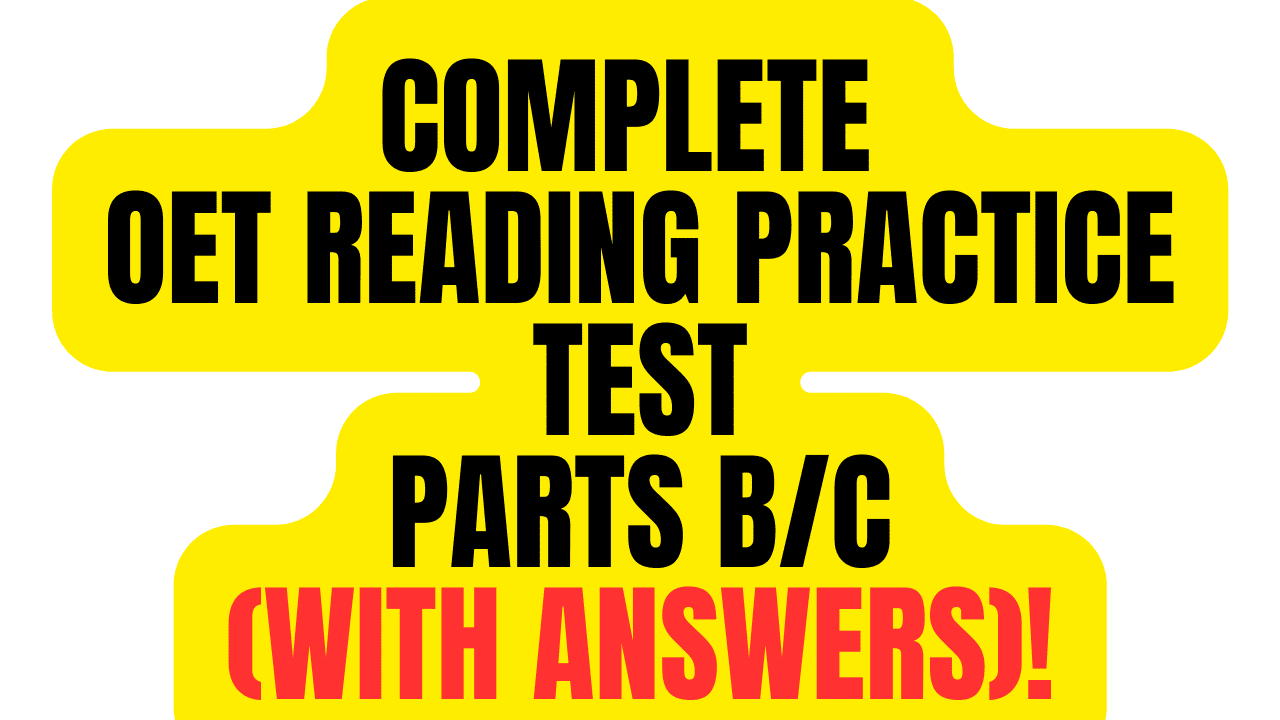 OET Reading Practice Test Parts B C With Answers HZad Education OET Reading Practice Test Parts B C With Answers HZad Education